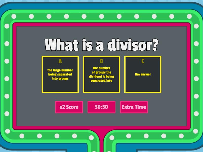 Long Division Review - Gameshow quiz