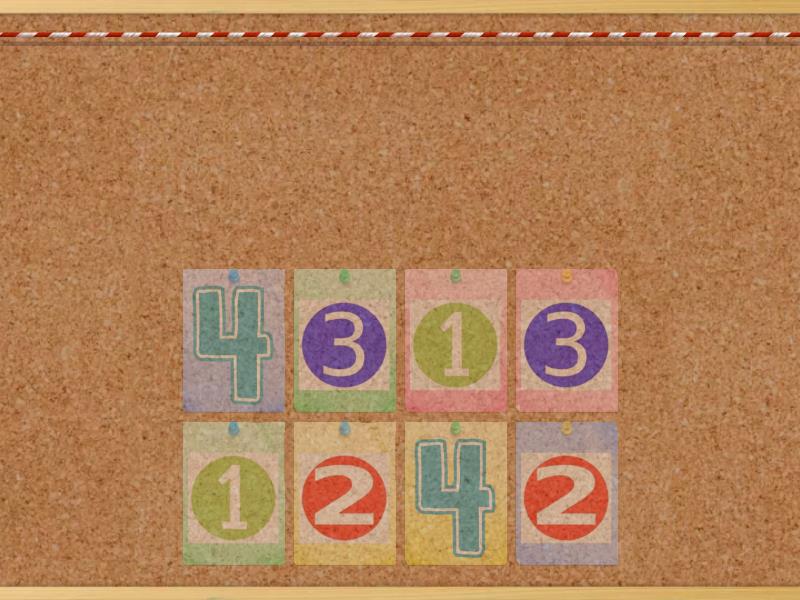 numbers from 1 to 4 - Find the match