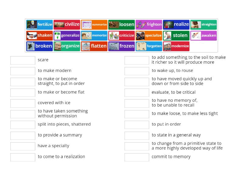 List 21 Spelling Connections - Une las parejas
