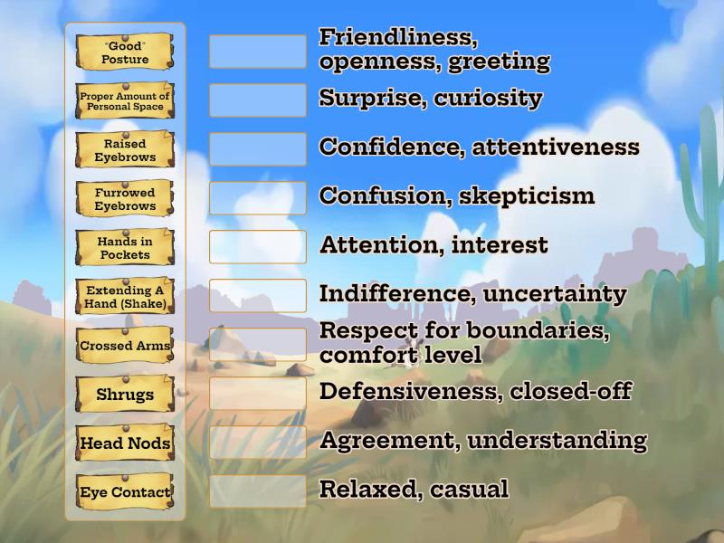 Common US Body Language Cues - Match up