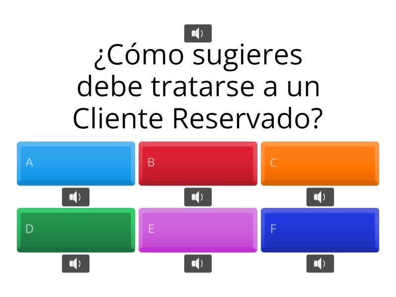 Servicio al cliente / Trato para Tipo de cliente - Cuestionario