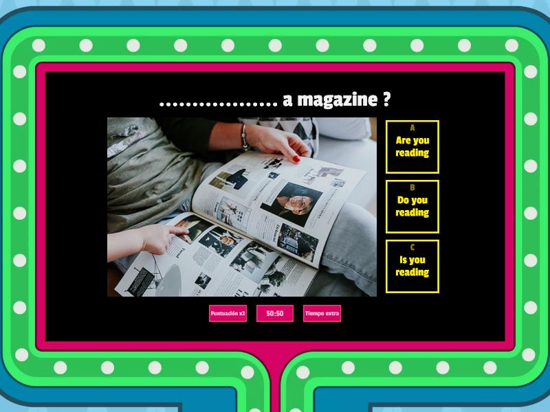 Present progressive (questions - and answers) - Gameshow quiz