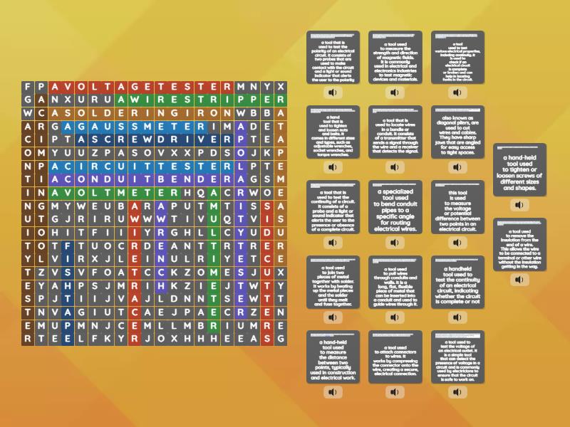Electrical Tools - Sopa de letras