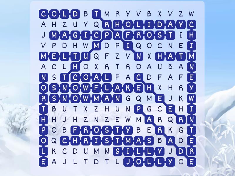 Frosty the Snowman Word Search - Sopa de letras