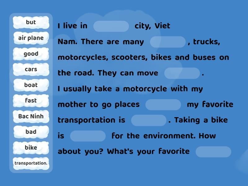 EOW3_Unit 5_What is your favorite transportation and why? - Complete ...