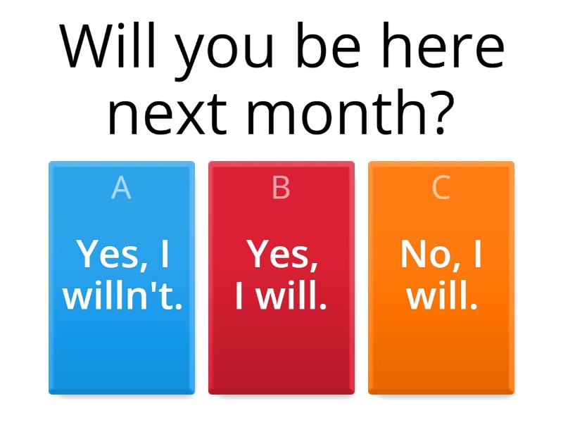 Future Simple - questions with will be - Quiz