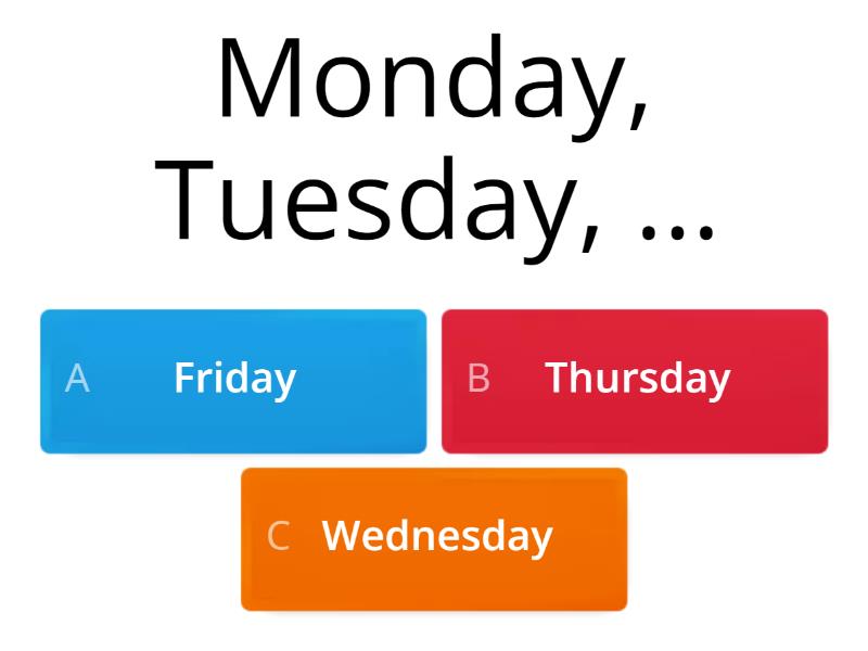 Days of the week - Quiz