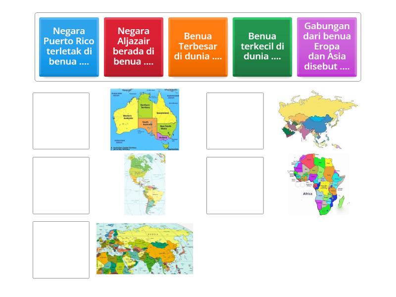 Mengenal Benua-benua di Dunia - Une las parejas