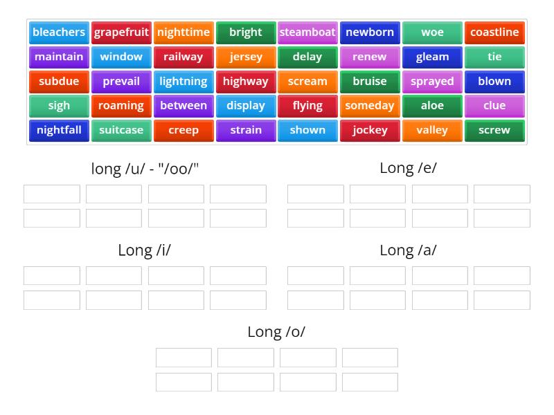 Vowel Team Sort - Group sort