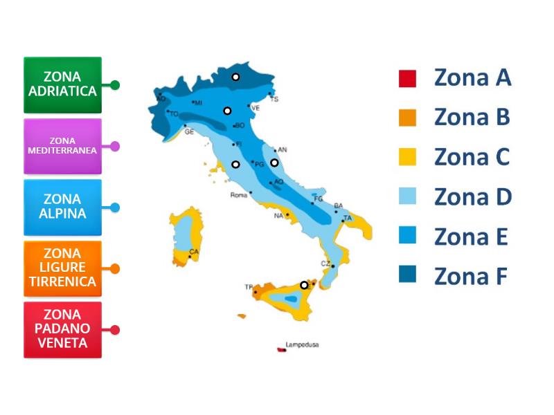 Fasce climatiche dell'Italia - Labelled diagram