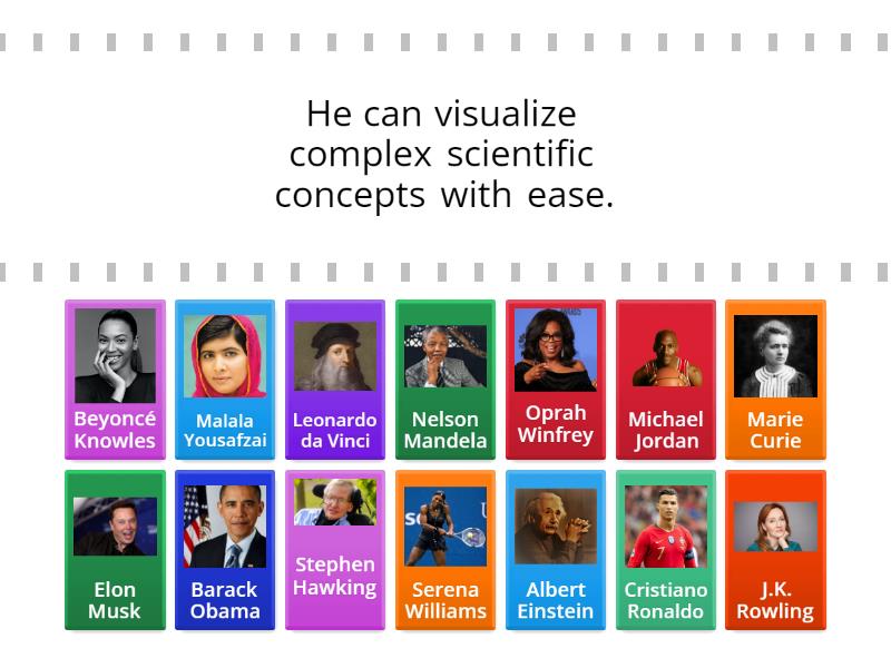 Famous people and abilities - Find the match