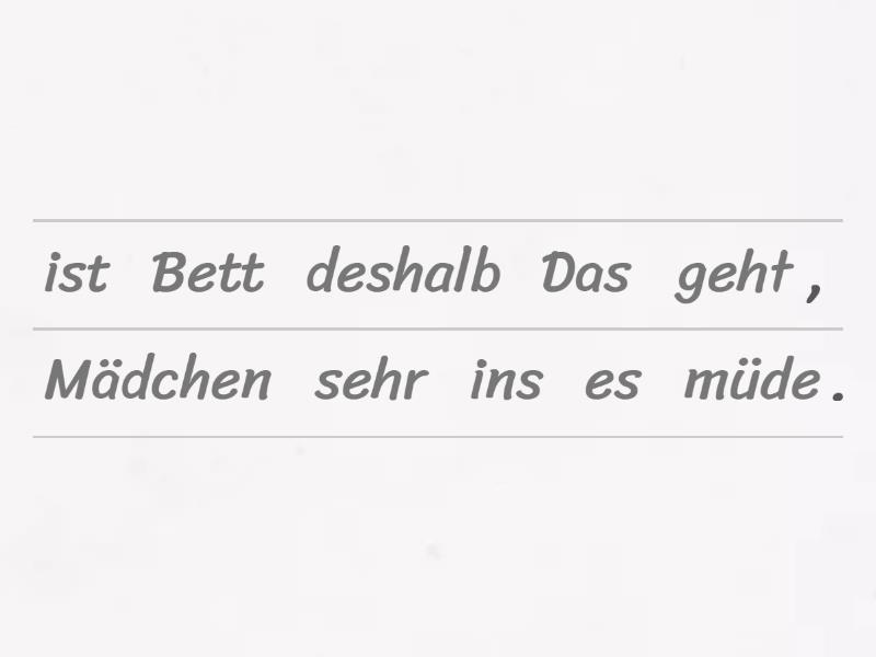 DENN, DESHALB UND WEIL - Reordenar