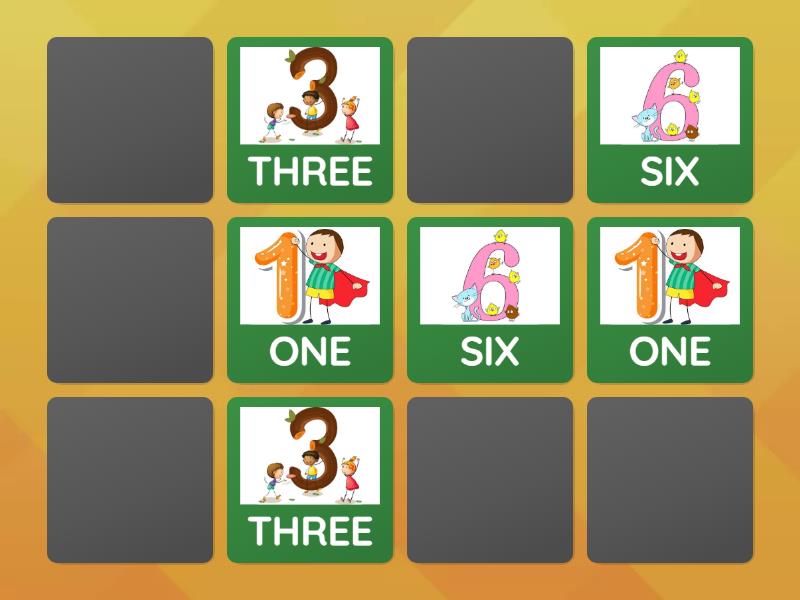 NUMBERS 1-6 - Matching pairs