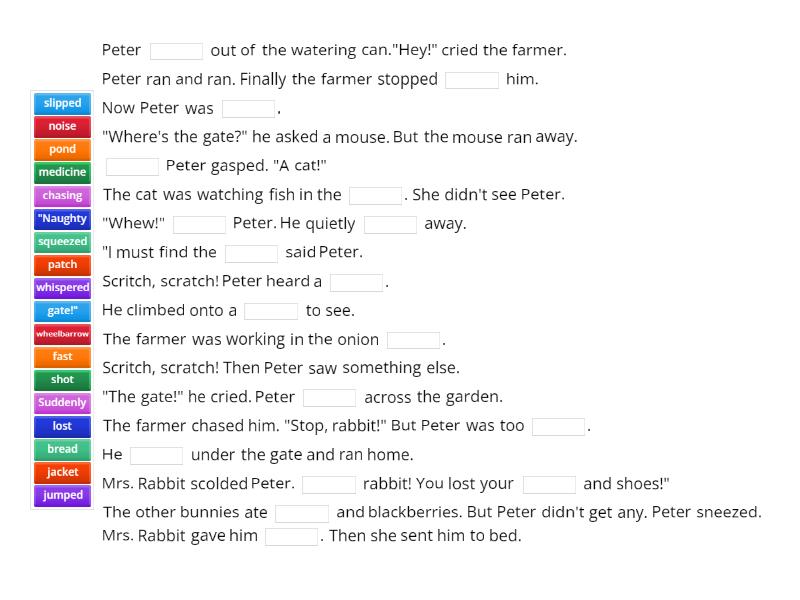 The Tale of Peter Rabbit 4: The Garden Gate - Complete the sentence