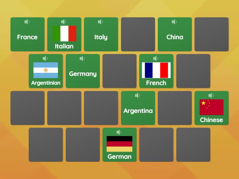G2 0.1 countries and nationalities - Matching pairs