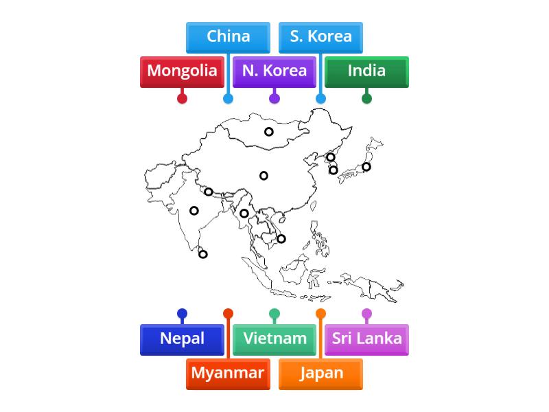 ASIA - POLITICAL MAP LABEL - Labelled diagram
