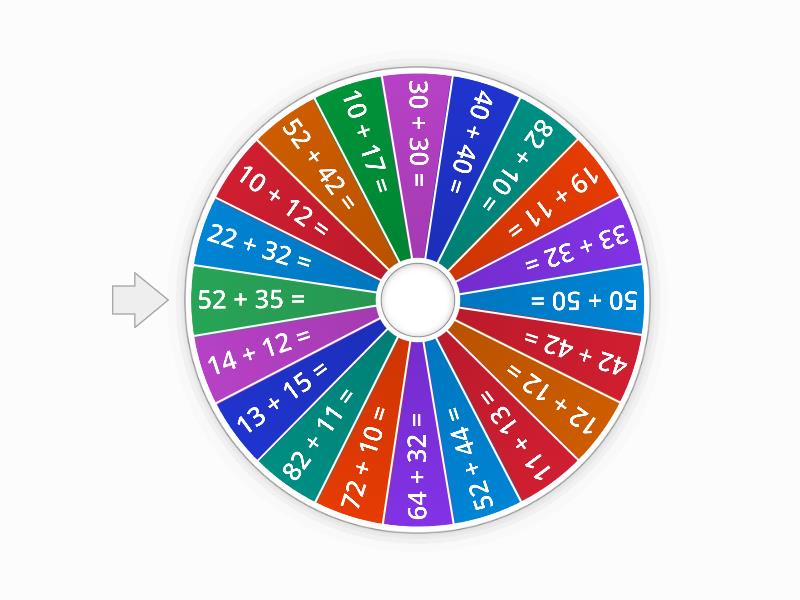Adding Double Digits - Spin the wheel