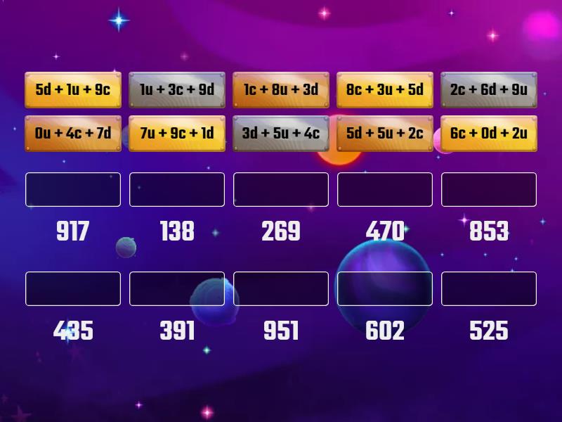 Componer números. - Match up