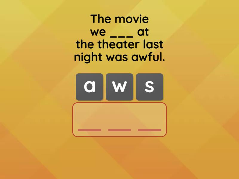 PRESENT PERFECT 1 [5] - Anagram