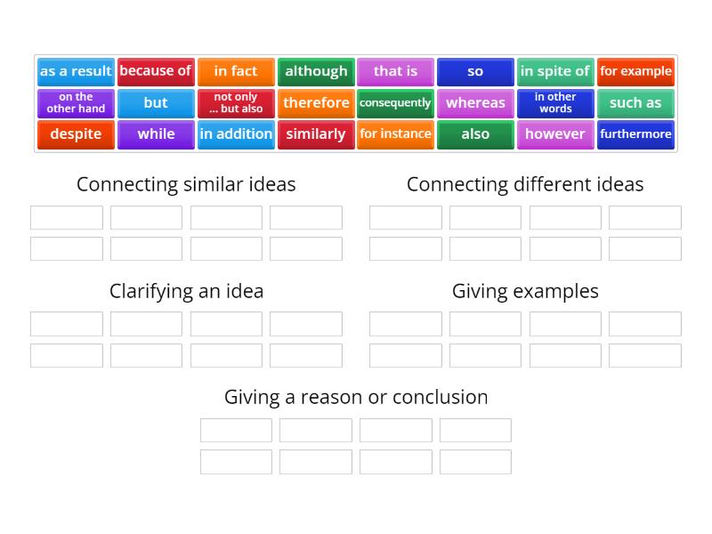 Linking words / phrases - Group sort