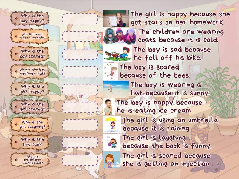 Why? Because... Questions and Answers - Match up