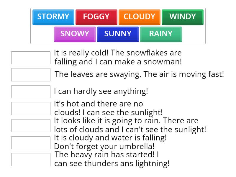 How's the weather? - Match up