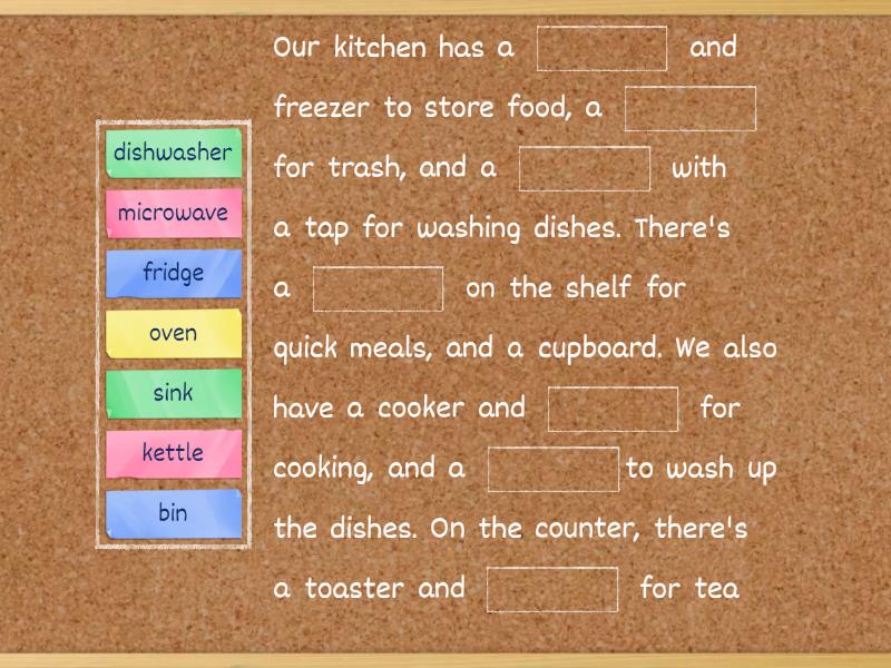 Kitchen - Complete the sentence