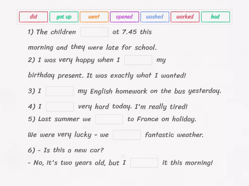 Beginner 11B - Complete the sentence