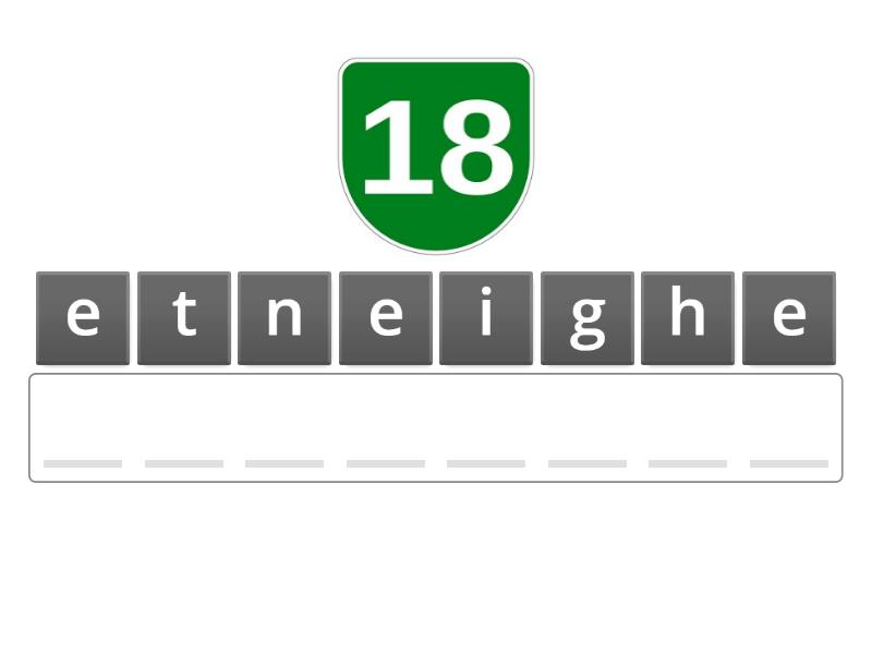 Numbers 1-20 - Anagram