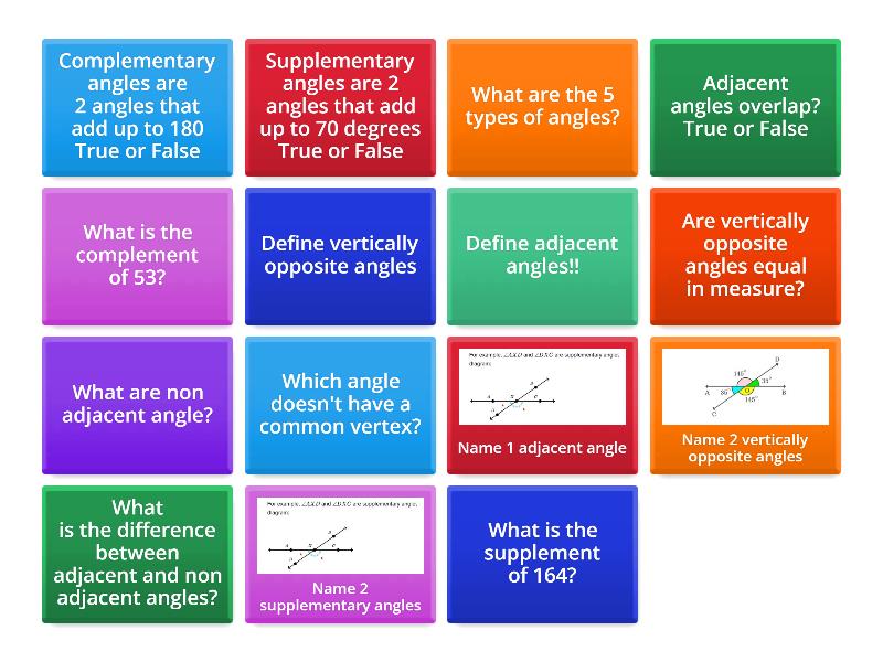 types of angles - Flip tiles