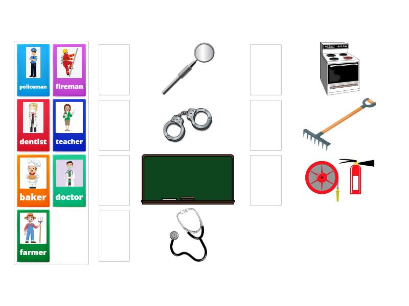 Community Helpers and Their Tools - Połącz w pary