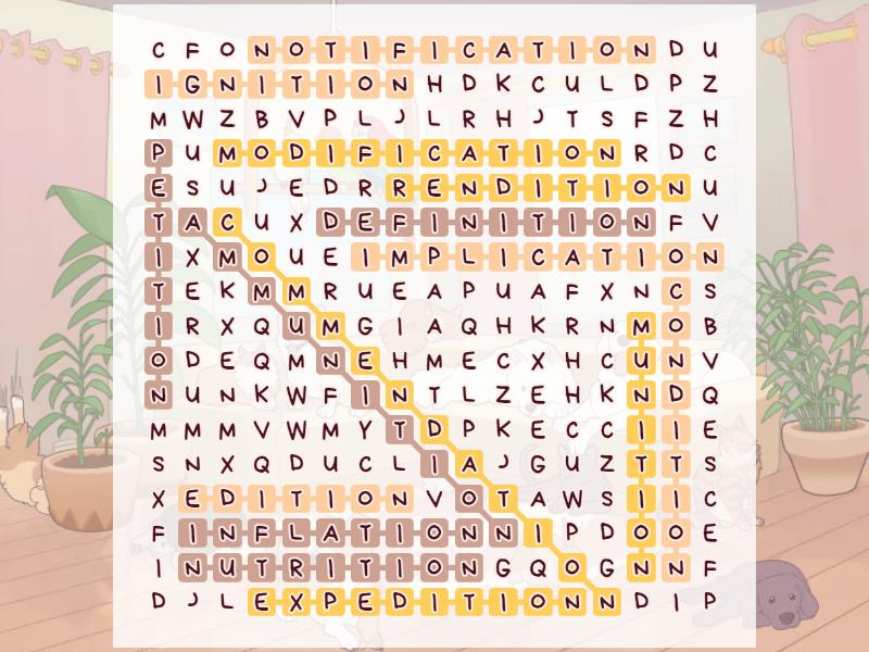 7.4 ition, ation - Wordsearch