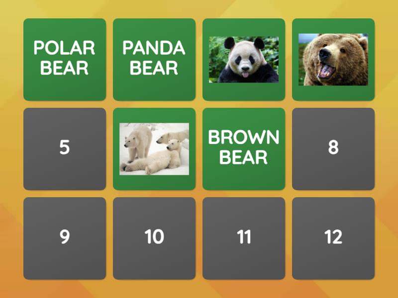 BEARS MEMORY GAME - Matching pairs