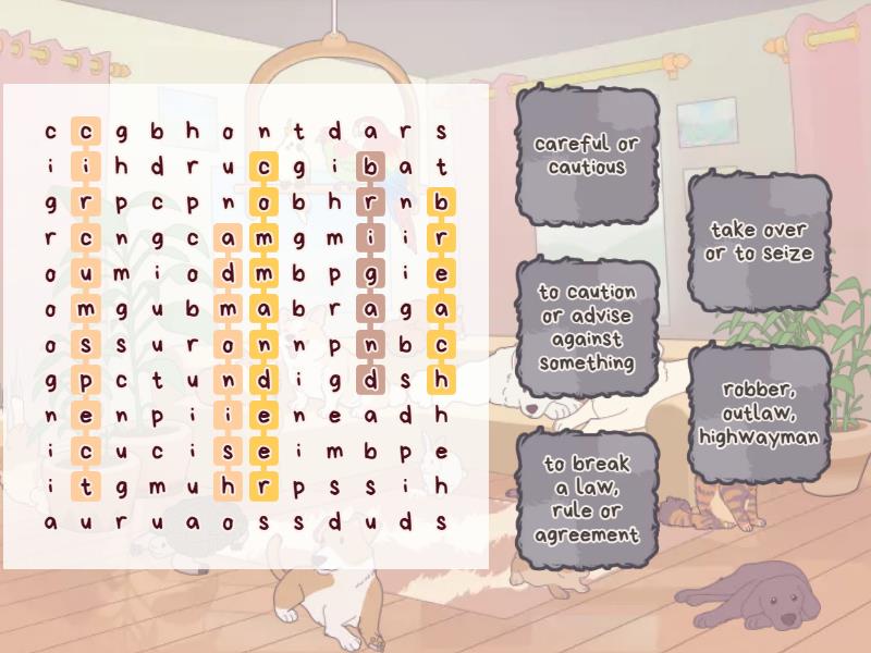 Vocabulary workshop unit 9 - Wordsearch