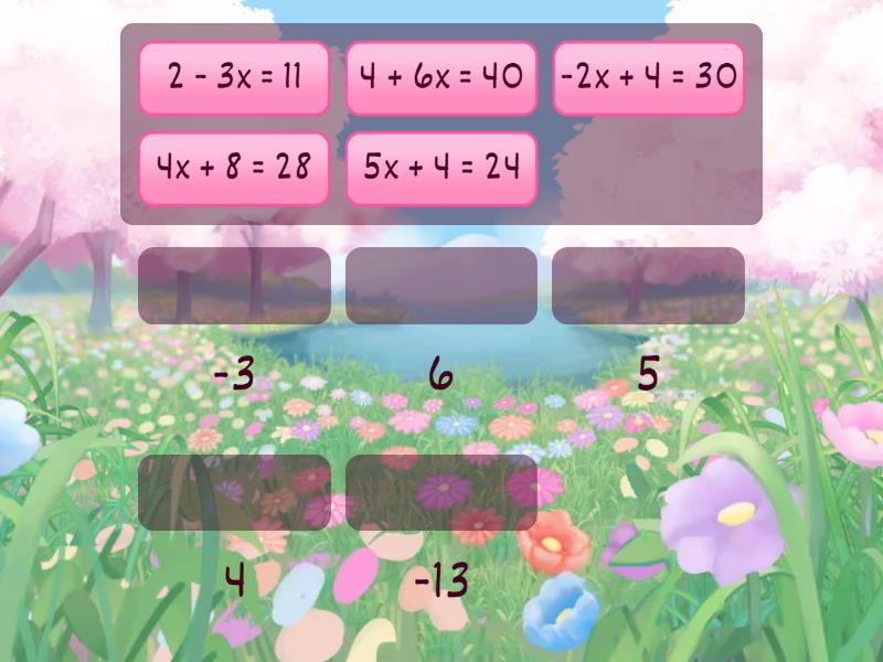 Find the value of the variable - Match up