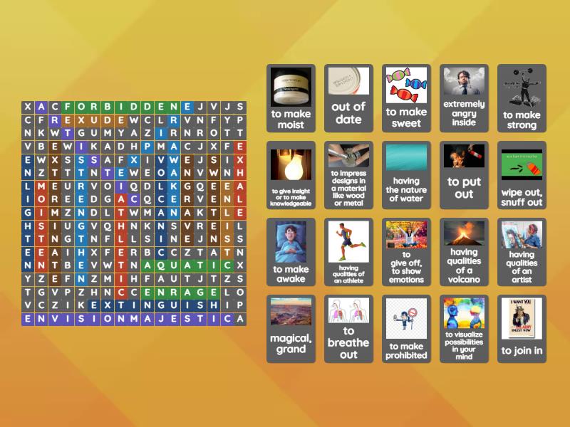 Spelling Unit 5.2 (en-, ex-, -en, -ic) - Wordsearch