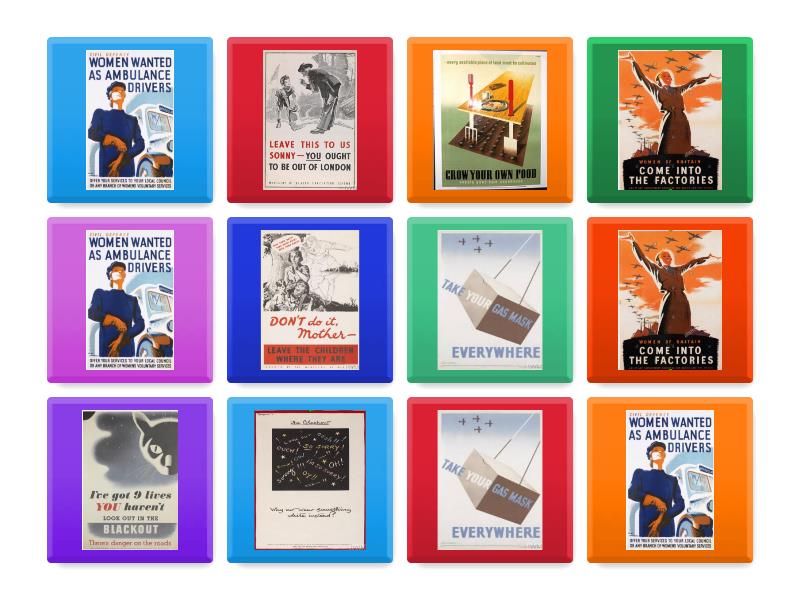 Propaganda posters and London life during the blitz - Fichas giratorias