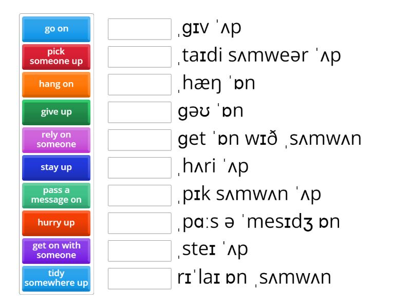 RM B1+ voc. bank pronunciation - Match up