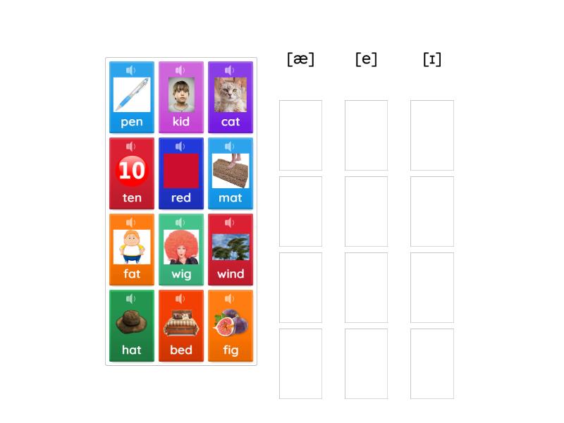 AS1 Sounds a, e, i - Group sort
