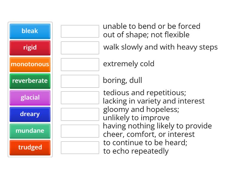 Victorian Vocabulary - Match up