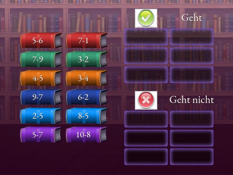 Minusaufgaben - geht oder geht nicht? - Group sort