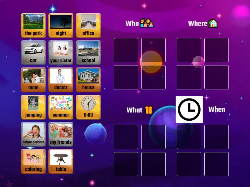 WH questions- sorting - Group sort
