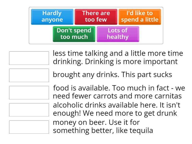 Quantifiers - Match up