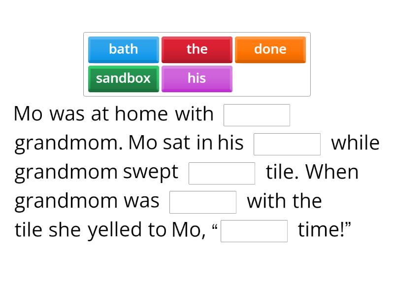 UFLI Lesson 67a: Compound Words. Mo and the Sandbox - Lengkapkan ayat