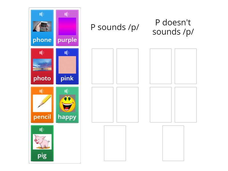 letter P sounds /p/ - Group sort
