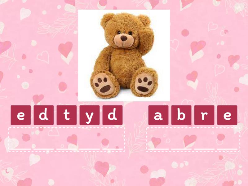 Teddy bear, soldier, ballerina - Anagram