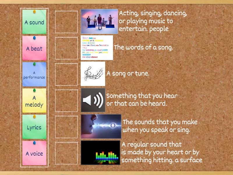 Vocabulary: Elements of music - Match up