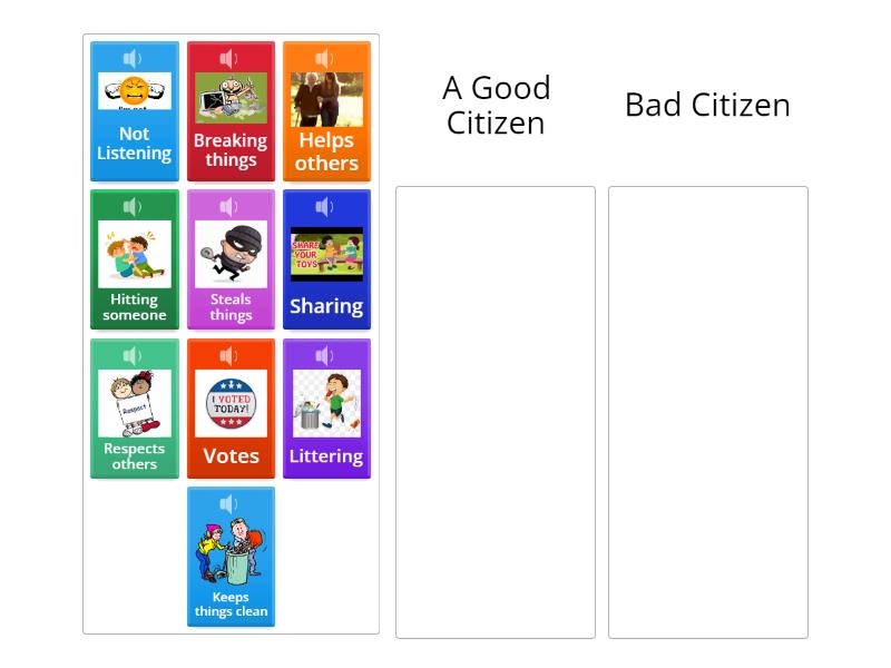 A Good or Bad Citizen? (read to me) - Group sort