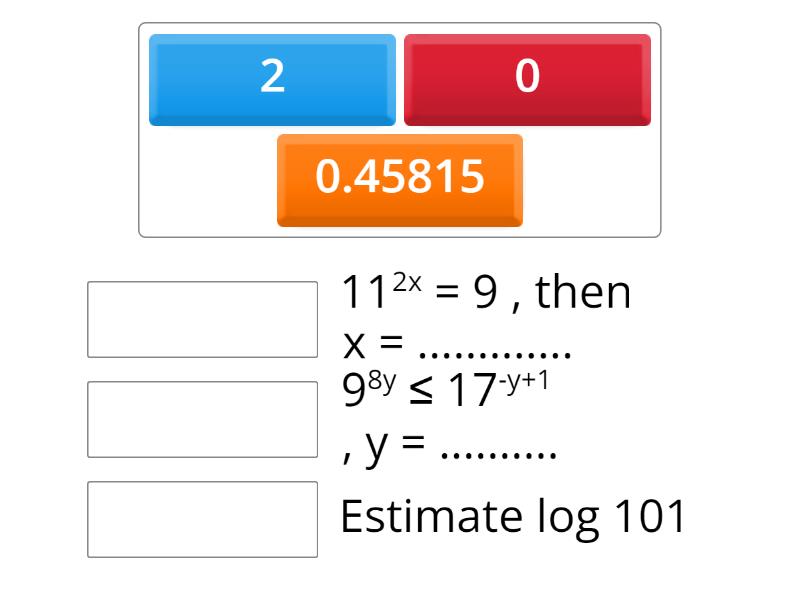 Common Logarithms - Match up