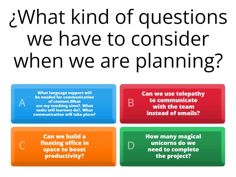 PLANNING A LESSON OR A SERIES OF LESSONS - Quiz